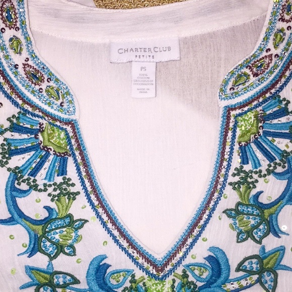 Charter Club | Tops | Charter Club Embellished Tunic Top | Poshmark